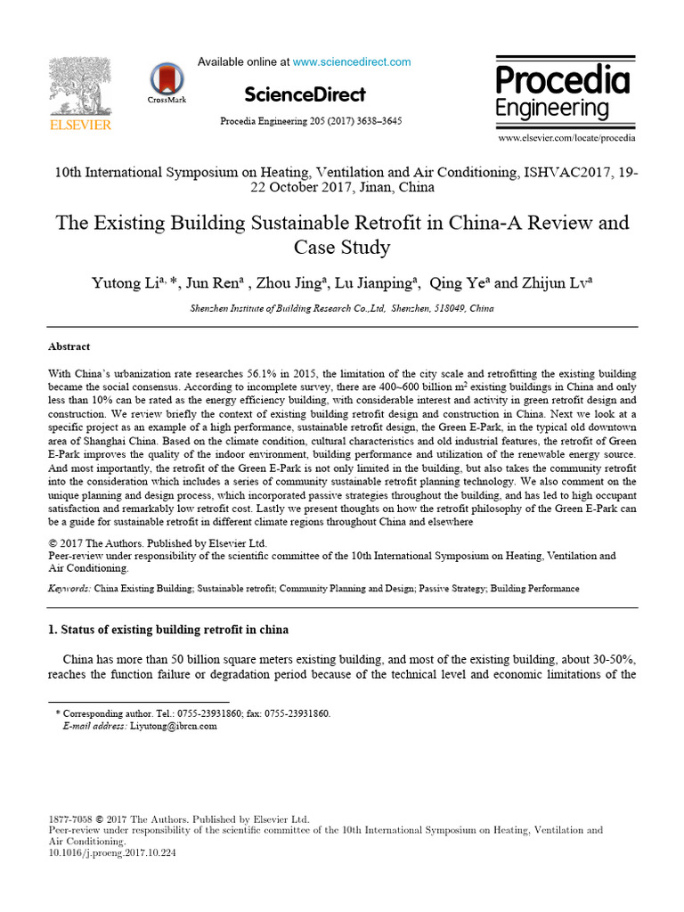 The Existing Building Sustainable Retrofit in China-A Review and | PDF ...