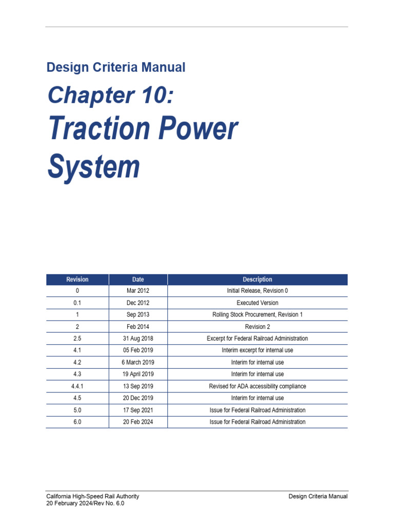 Design Criteria Manual Rev 6 - Chapter 10-Traction Power System | PDF ...