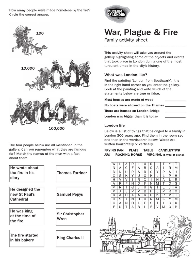 LR Families Activity Sheet War Plague Fire | PDF