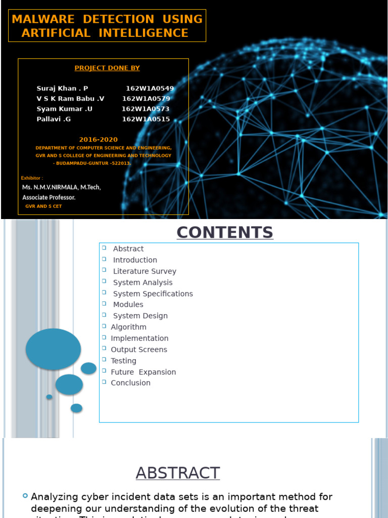 MALLWARE DETECTION USING ARTIFICIAL INTELLIGENCE-ppt final (1) | PDF ...