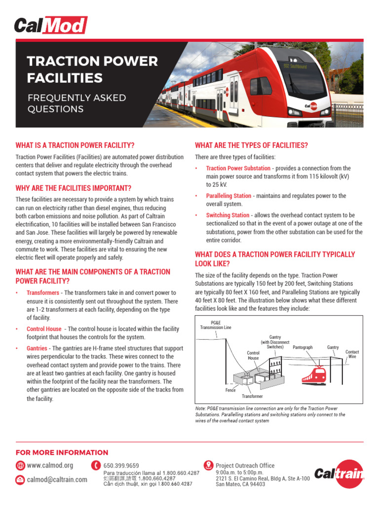CalMod TractionPower FAQ | PDF | Electrical Substation | Caltrain