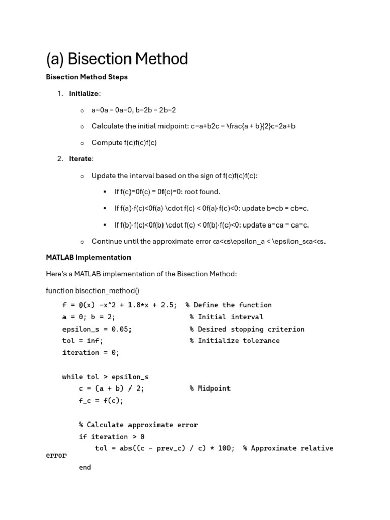 Bracketing Methods Tut 3 Numerical Pdf Mathematics Of Computing Computer Programming 3549