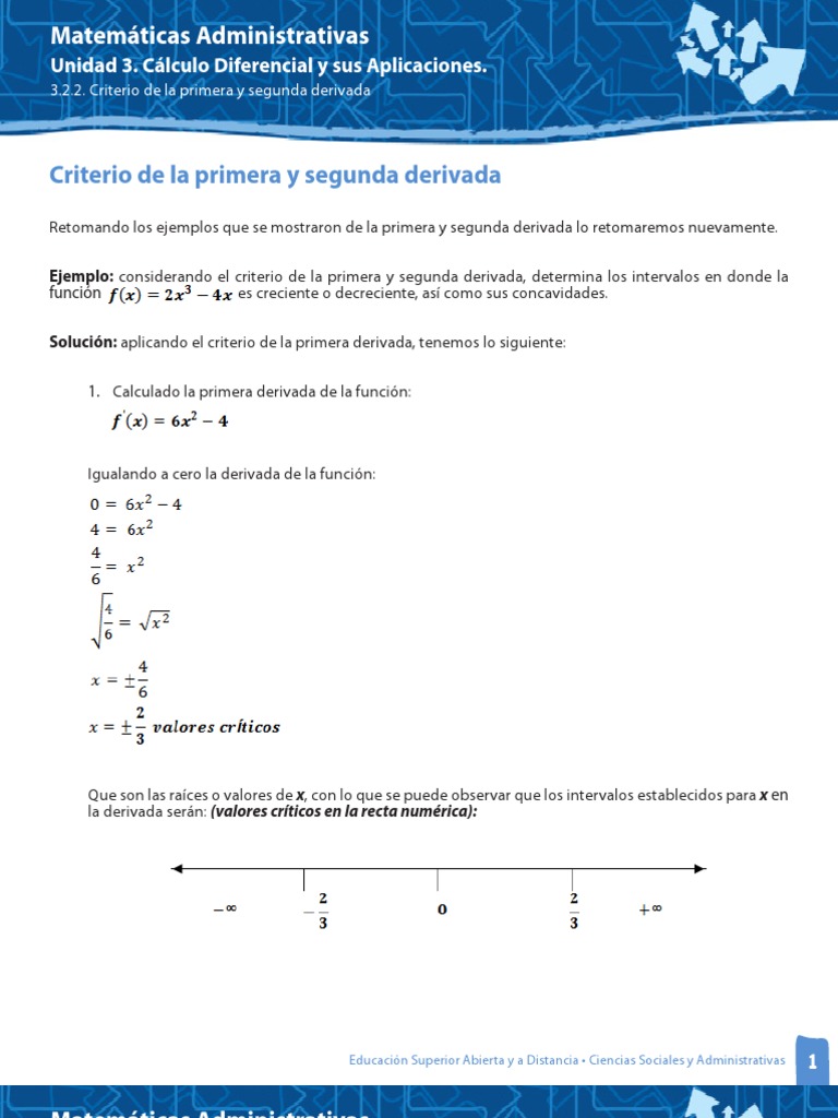 Criterio de La Primera y Segunda Derivada | PDF | Calculo diferencial | Derivado