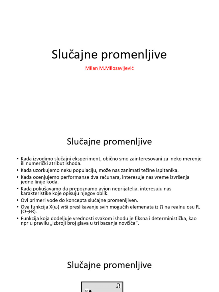 Lekcija 4 Slučajne Promenljive | PDF