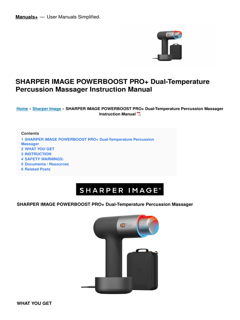 Powerboost Pro Dual Temperature Percussion Massager Manual | PDF | Heat
