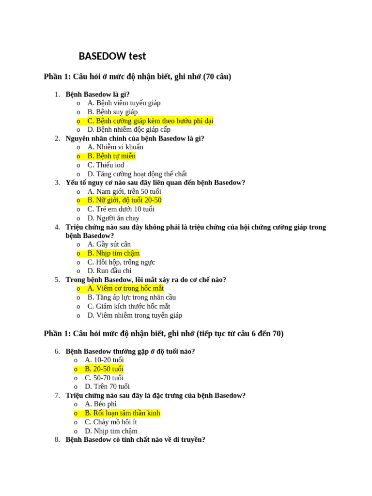 BASEDOW Test | PDF