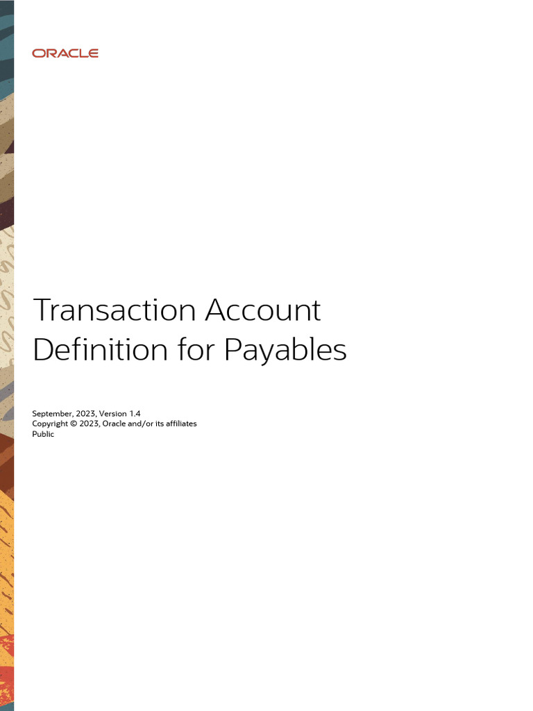 Transaction Account Definition For Payables | PDF | Accounts Payable ...