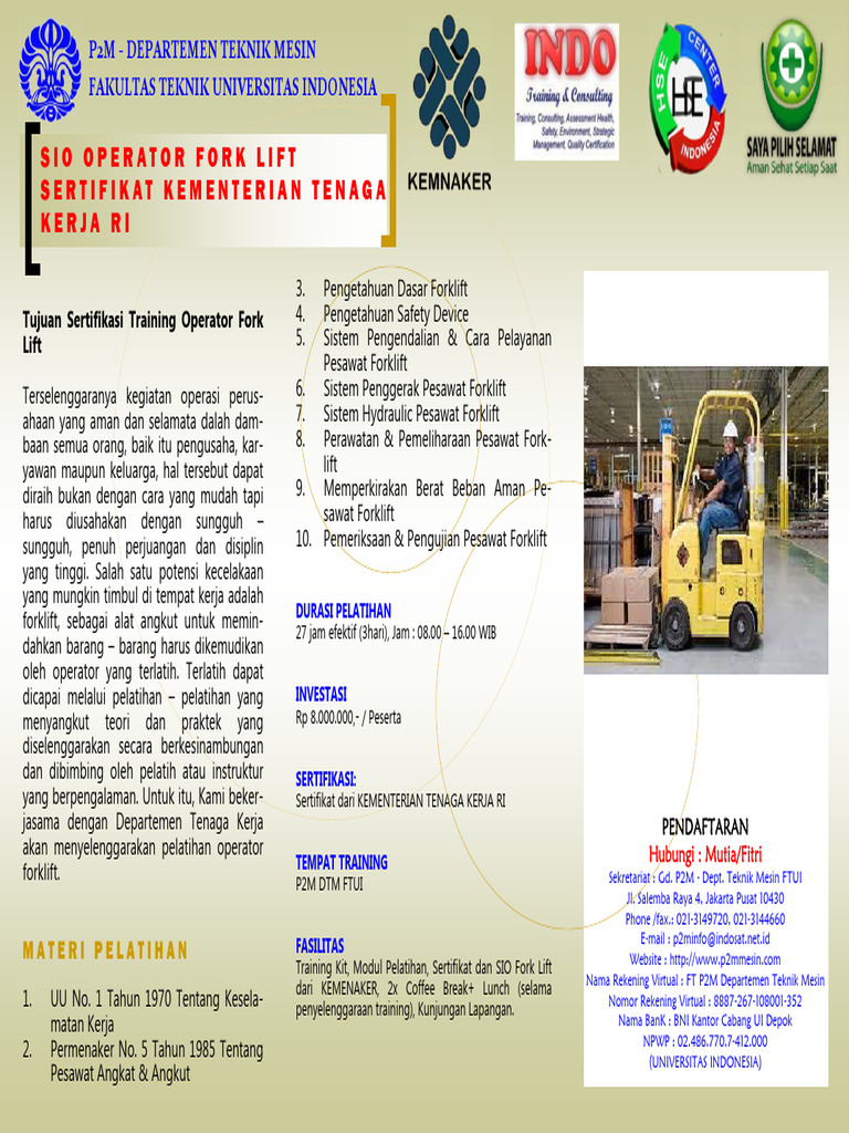 Sio Operator Fork Lift | PDF