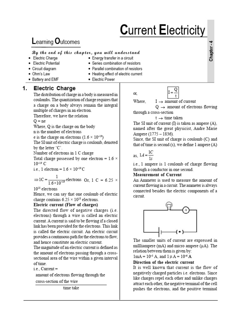 Current Electricity - XP | PDF | Electrical Resistance And Conductance | Electric Current