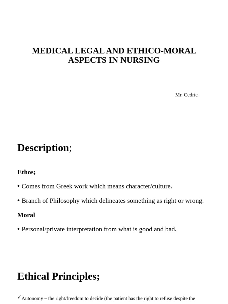 Medical Legal and Ethico-Moral Aspects in Nursing-1 | PDF | Tort ...