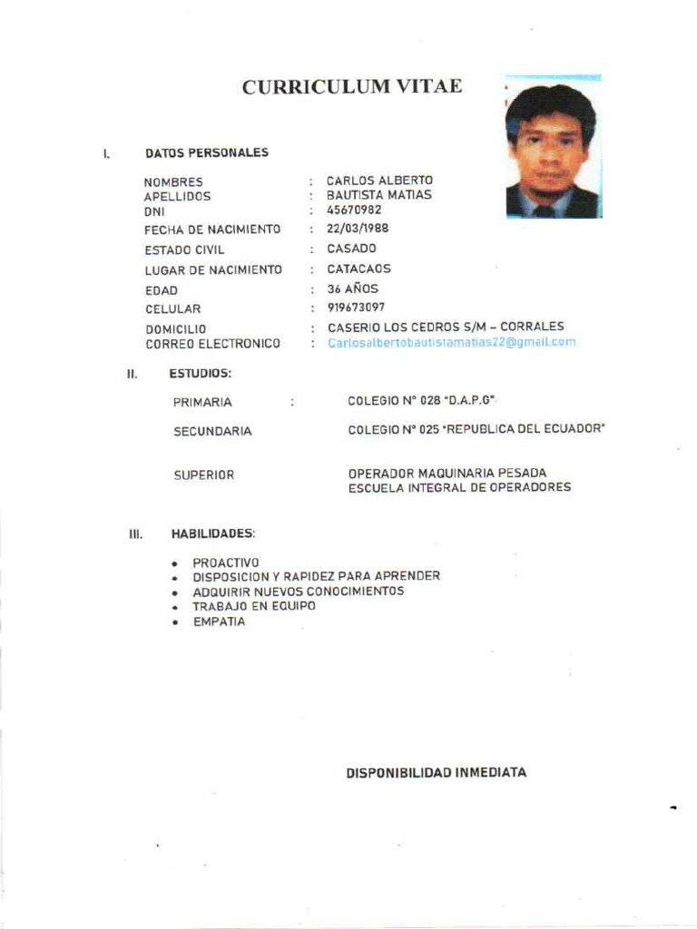 Curriculum Vitae Carlos Alberto Bautista Matias20240911 - 16255400 | PDF