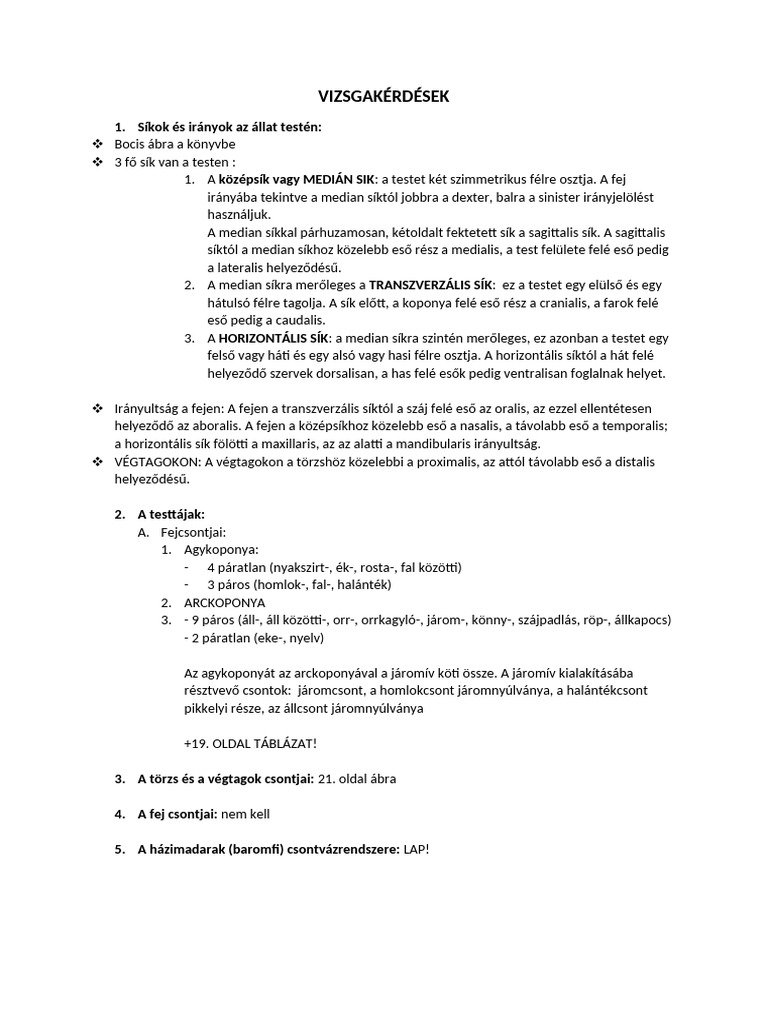 Állatélettan 1. Doga | PDF