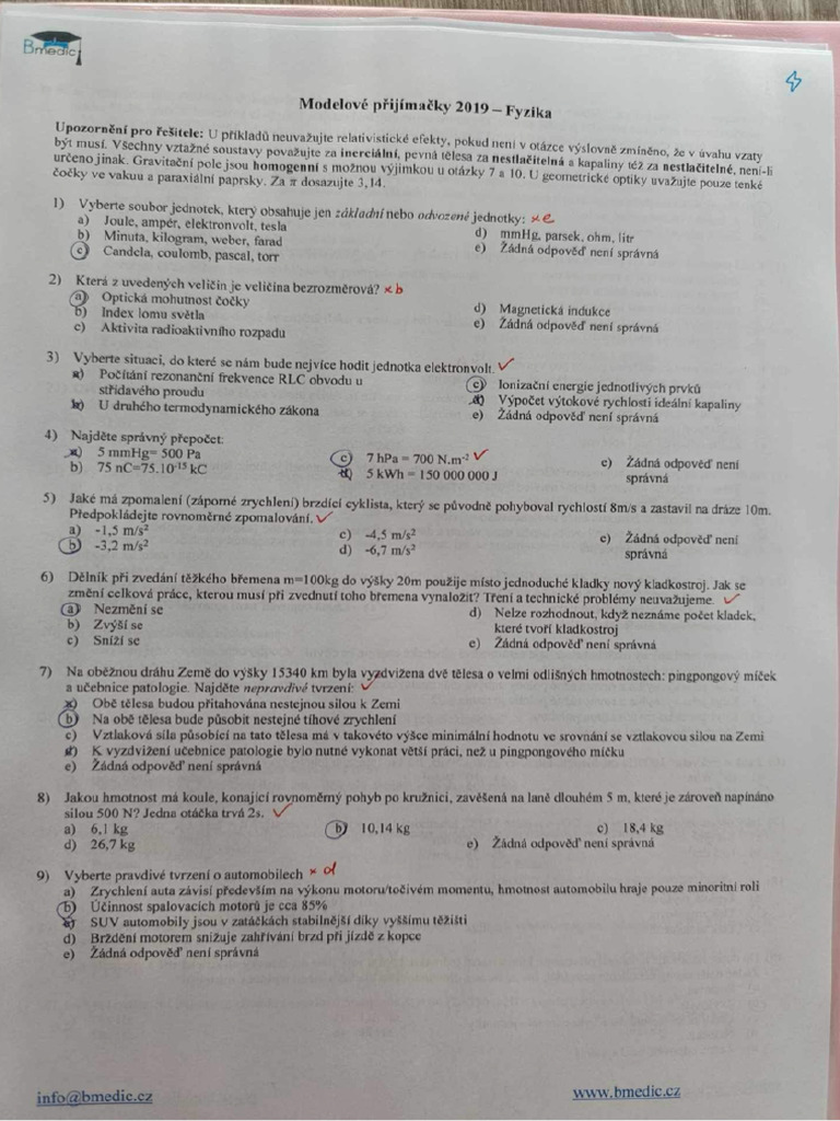 2019 Fyzika LF MUNI | PDF