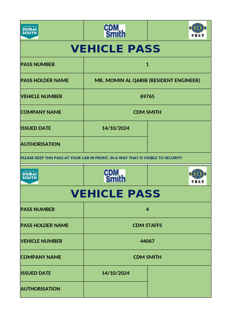 Vehicle Pass | PDF | Bus