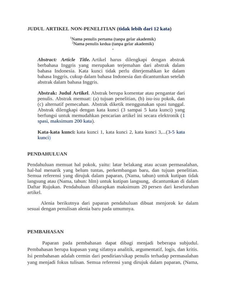 399619104-Format-Penulisan-Artikel-Non-Penelitian-docx[1] | PDF