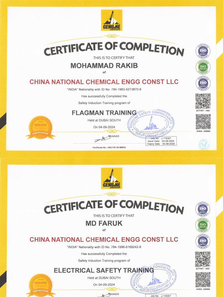 3rd Party Certificates | PDF