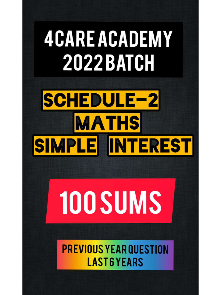 1 Simple Interest Practice Sums | PDF