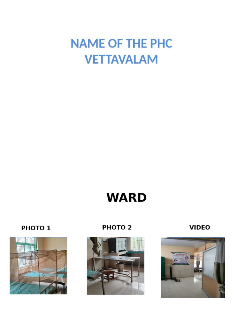 Vettavalam PHC Infrastructure Overview | PDF