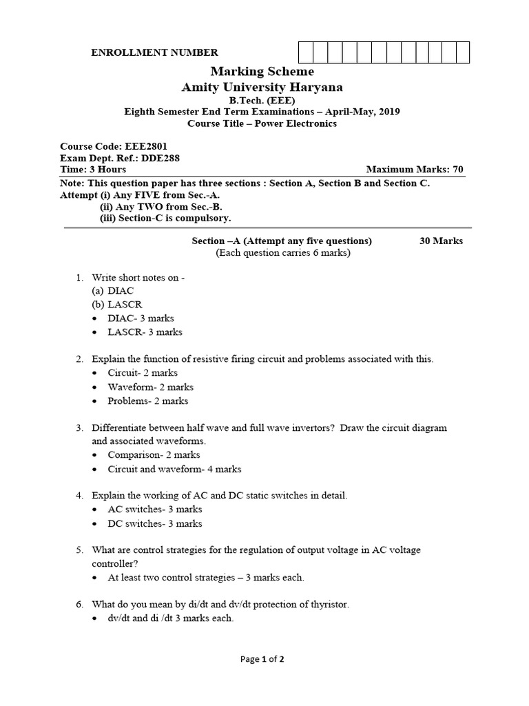 B Tech (EEE) VIII Power Electronics S - Out | PDF | Power Electronics ...