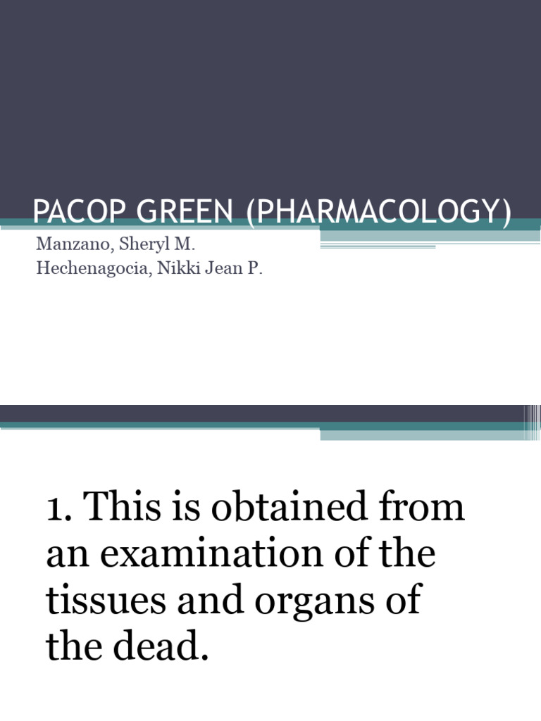 Pacop Green (Pharmacology) | PDF