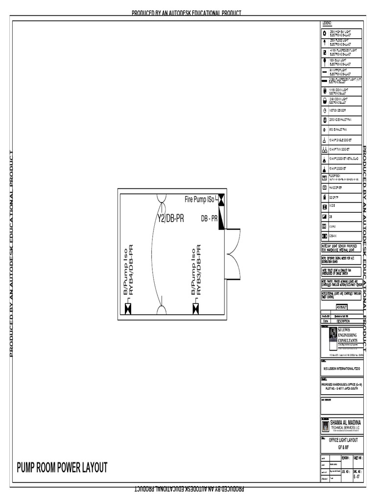 Pump Room Power Layout | PDF | Electrical Engineering | Lighting
