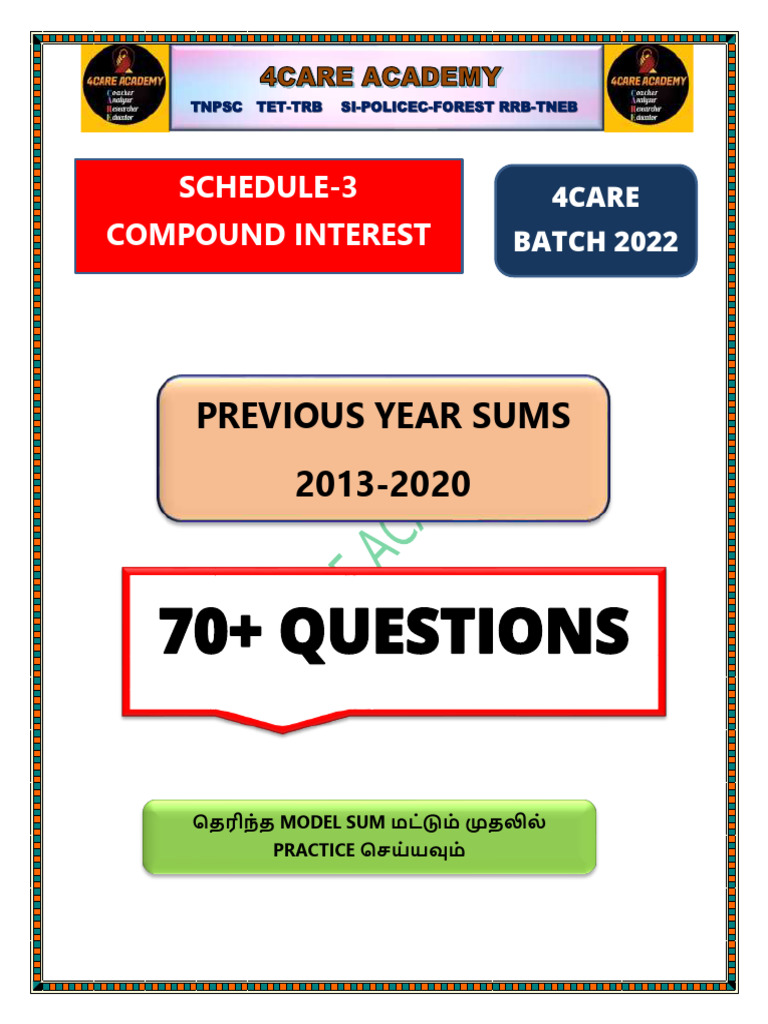 3 Compound Interest-70+ Practice Sums | PDF