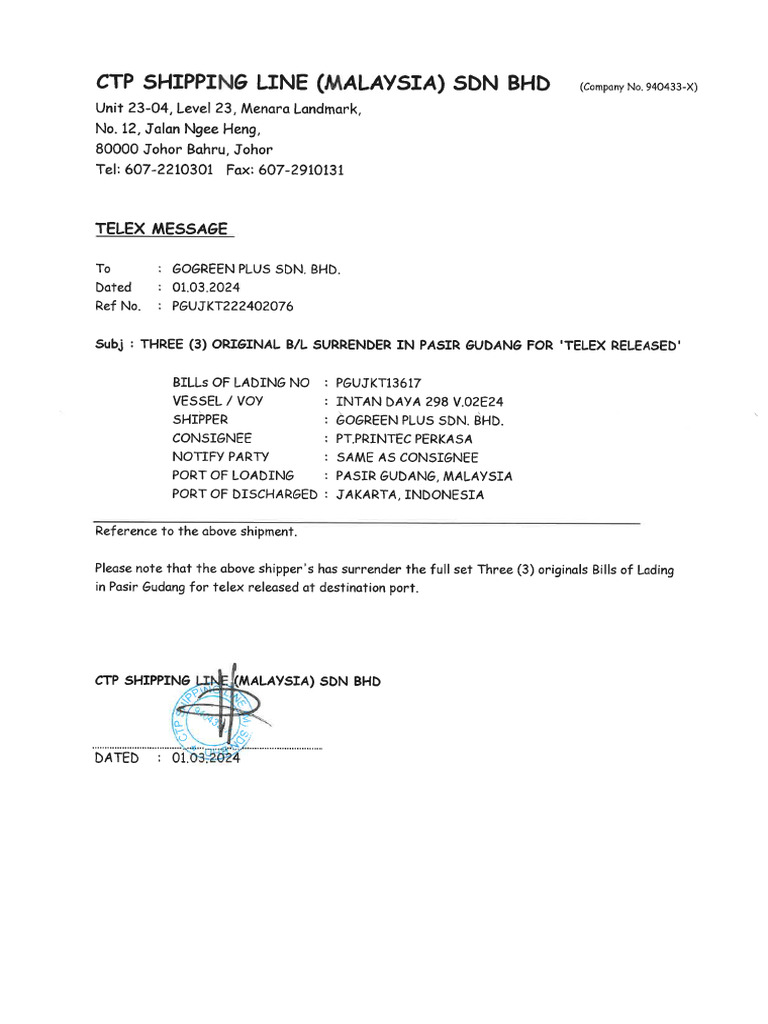 tELEX PGUJKT13617 | PDF