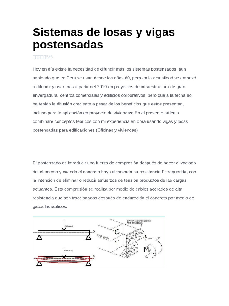 Vigas Postensadas en Edificios Modernos | PDF | Hormigón | Viga ...