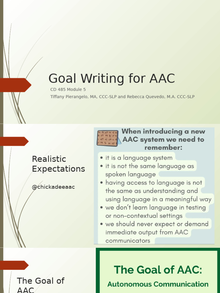 AAC Goal Writing Strategies | PDF