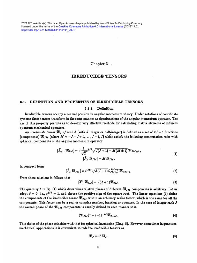 2013 Irreducible Tensors 1 | PDF | Tensor | Mathematical Physics
