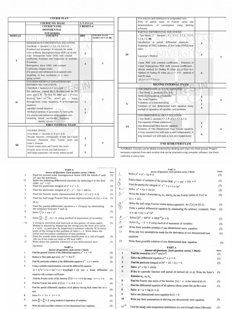 Differential Eqn Pre Q | PDF | Mathematical Analysis | Calculus