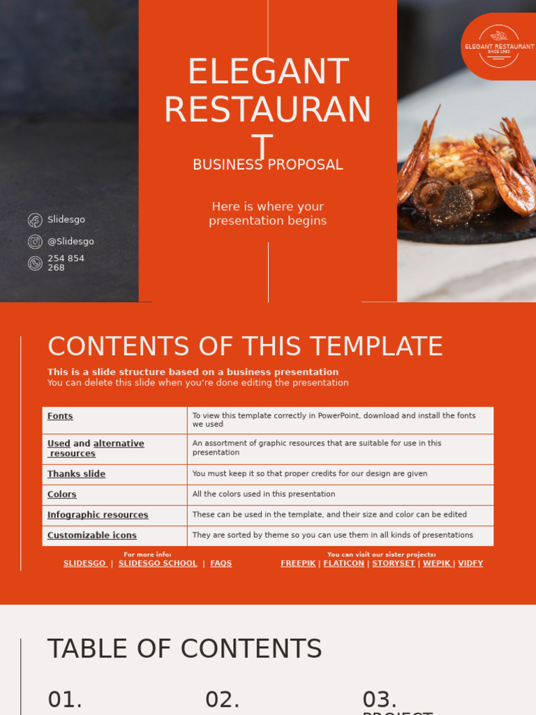 Elegant Restaurant Business Proposal by Slidesgo | PDF | Planets ...