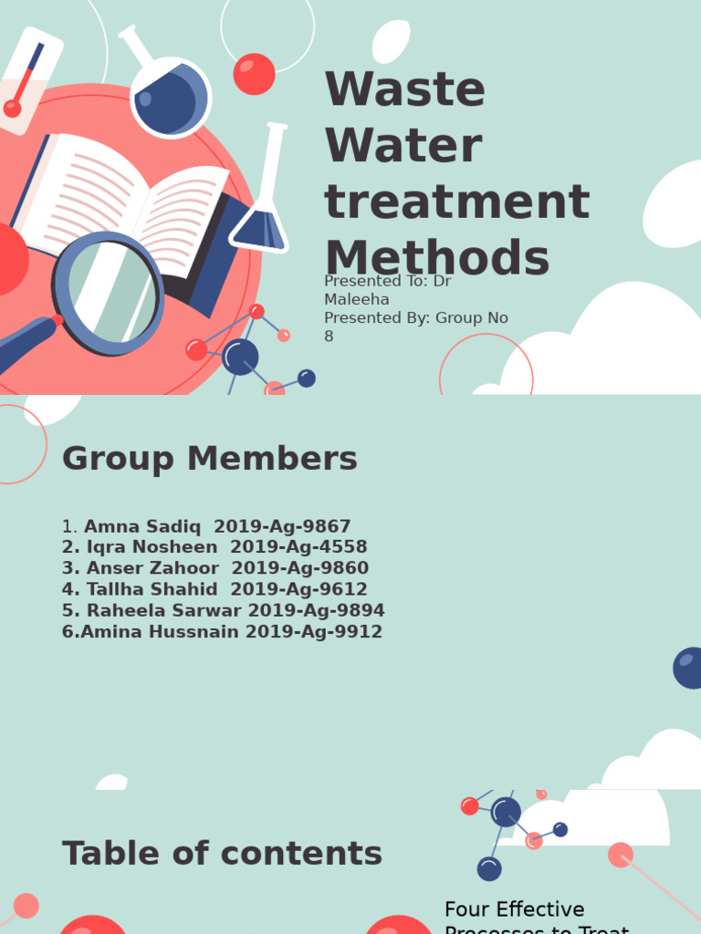 Wast Water Treatment Methods Group 8 | PDF | Sewage Treatment | Water