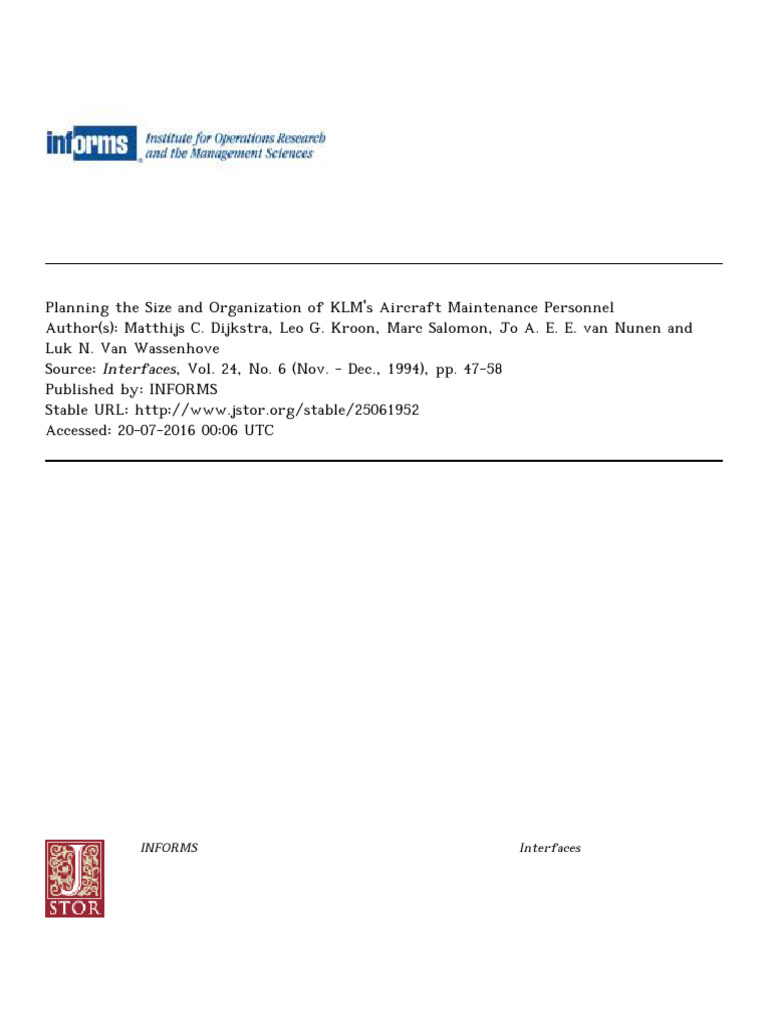 Informs Interfaces: This Content Downloaded From 132.236.27.217 On Wed ...