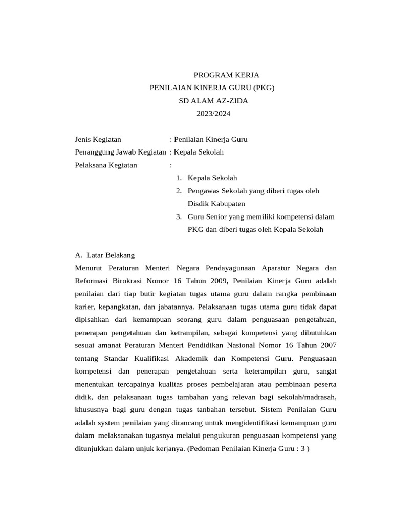[123dok.com] contoh porgram kerja pkg penilaian kinerja guru format ...