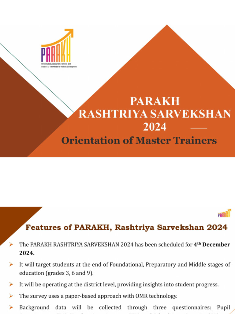 PARAKH Rashtriya Sarvekshan 2024 - TRAINING PPT161020241730 | PDF