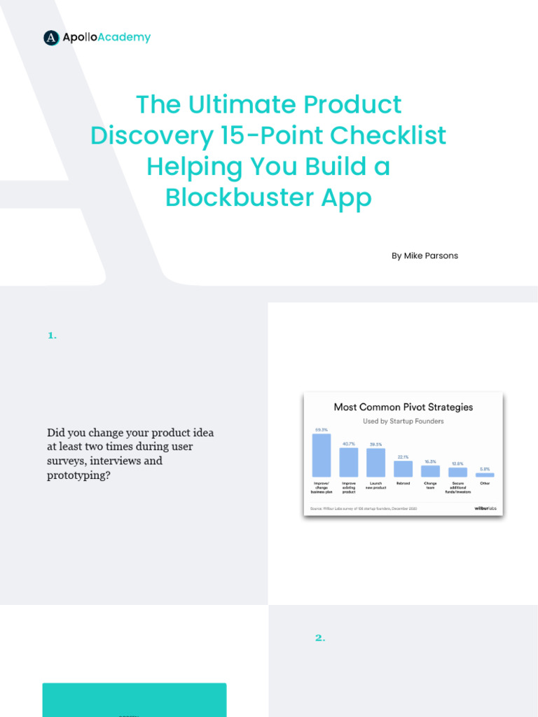 15-Point App Discovery Checklist | PDF | Lean Startup | Business