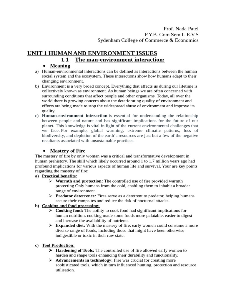 Human-Environment Interaction Overview | PDF | Natural Environment ...