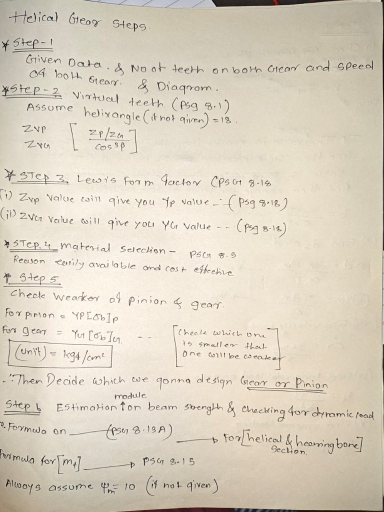 Helical Gear Numerical Steps Dms | PDF