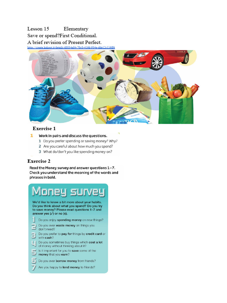 Save or Spend - First Conditional. | PDF