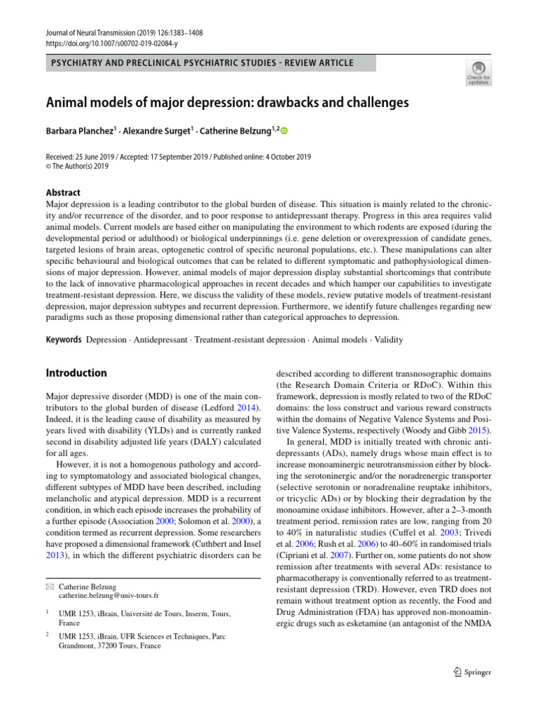 Modelos TRD | PDF | Major Depressive Disorder | Stress (Biology)