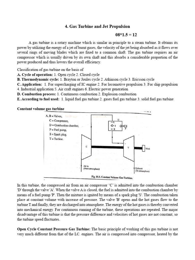 Unit-4 Gas Turbine and Jet Propulsion | PDF | Rocket Engine | Rocket