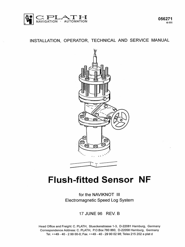 056271-b C. PLATH NAVIKNOT III SEA VALVE INSTALLAION MANUAL | PDF