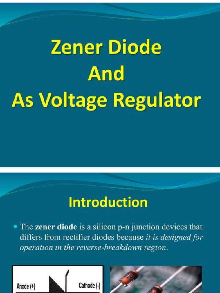 Zener Diode As Voltage Regulator | PDF