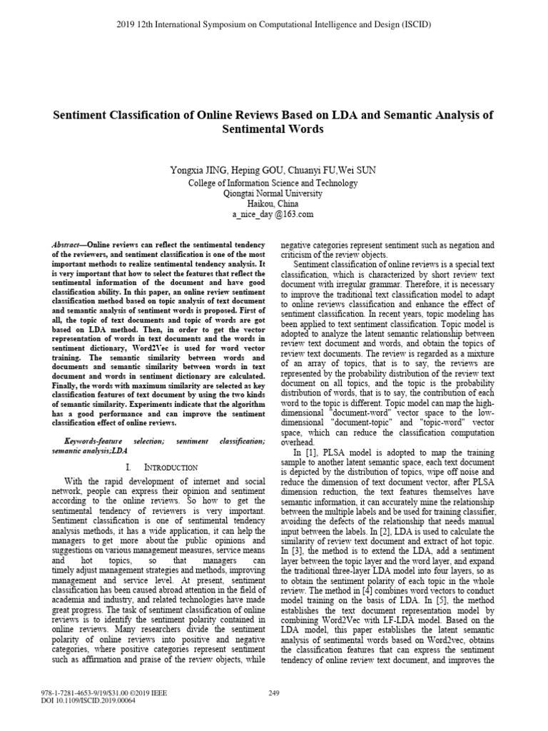 sentiment analysis 3 | PDF | Statistical Classification | Applied Mathematics