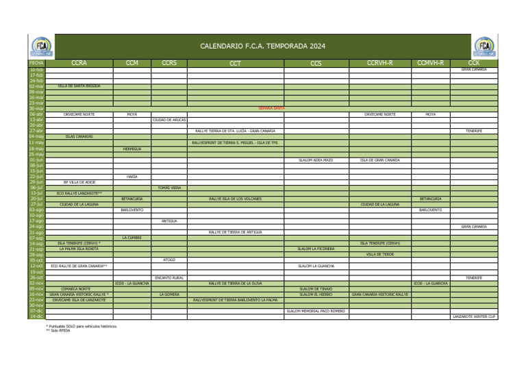 05.1 Calendario Deportivo 2024 Despues de Asamblea 23092024 | PDF ...