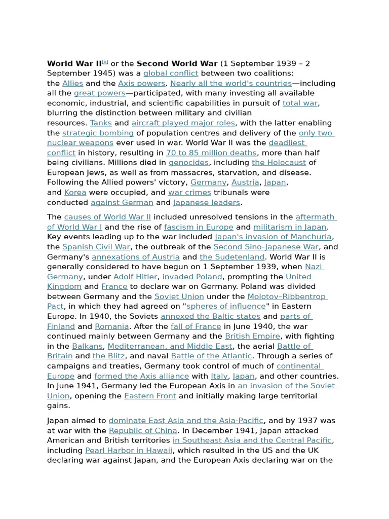 World War 2 | PDF | World War II | Axis Powers
