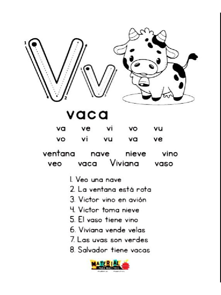 Letra V Comprensión | PDF