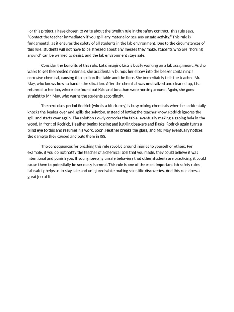 Rule 12 Safety Essay | PDF