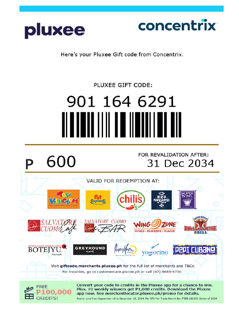 Pluxee Gift Code - 1733888688642 - 1 | PDF